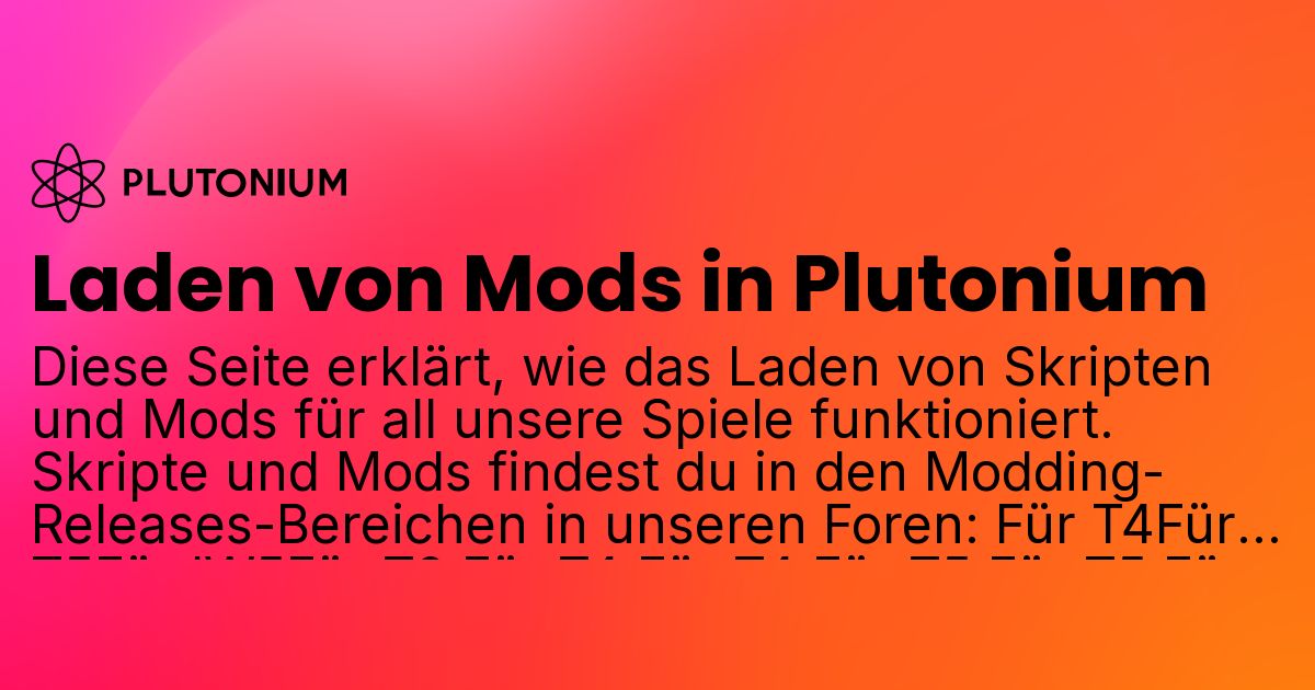 Laden Von Mods In Plutonium | [MEGATHREAD] Organized collection of BO1 ...